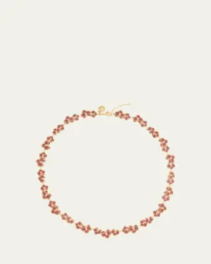 ANABEL ARAM JEWELRY Orchid Pave Tennis Necklace - Fuchsia