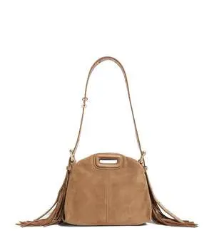 Maje Mini Suede Miss M Shoulder Bag - Brown