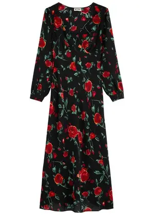 Rixo Mavis Floral-print Silk-chiffon Midi Dress