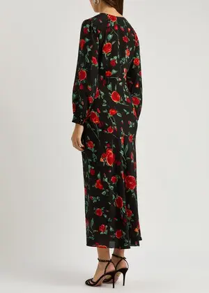 Rixo Mavis Floral-print Silk-chiffon Midi Dress