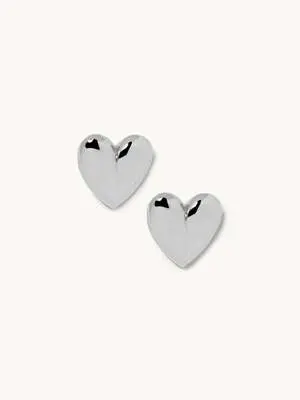 JENNIFER FISHER Small Puffy Heart Stud Earrings - Silver