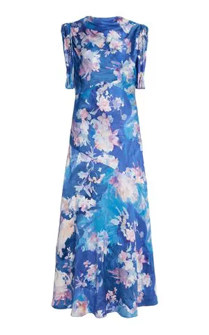 Mystic Blue Lotus Print Dresses