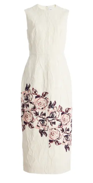 Erdem Printed Cotton-linen Midi Dress