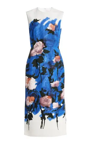 Erdem Printed Cotton-Blend Midi Dress Multi