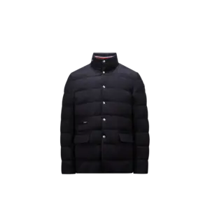 Moncler Bess Hooded Wool Down Jacket - Blue