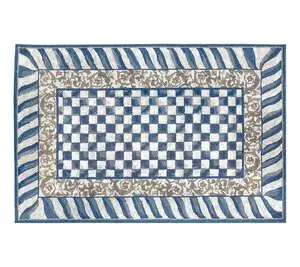 MACKENZIE-CHILDS Truly Royal Check 5' X 7'6' Wa Hable Rug - One-color