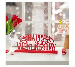 GLITZHOME 16'l Happy Valentine's Day Table Topp Er Decor - One-color