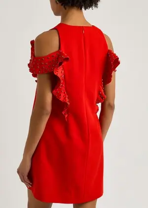 Stine Goya Ruffled Crystal-embellished Crepe Mini Dress
