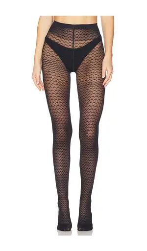 Wolford Graphic Pattern Tights Deep Night