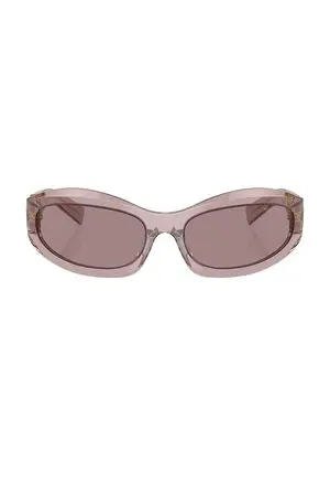 Miu Miu Rectangular Sunglasses - Mauve Transparent