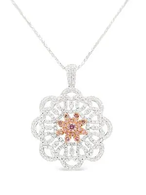 HYT JEWELRY 18k White Gold And Platinum Diamond Pendant Necklace - Silver