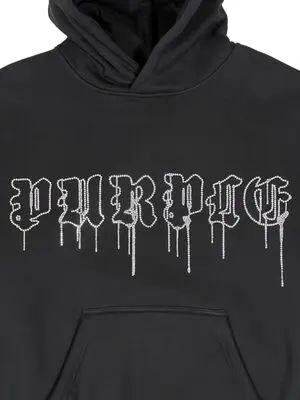 PURPLE BRAND Crystal Gothic Drip Hoodie