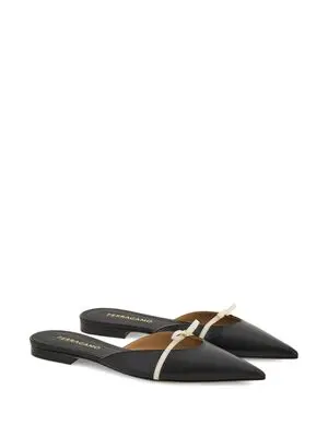FERRAGAMO Mini Bow Mules - Black