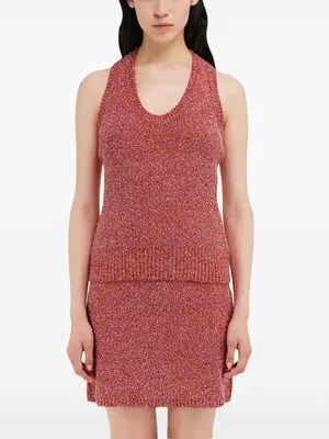 FERRAGAMO V-neck Bouclé Tank Top