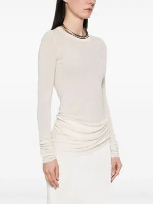 Rick Owens Fine-ribbed Top - Neutrals