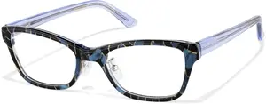 Zenni Rectangle Full Rim Frame Eyeglasses Blue Pattern