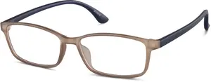 Zenni Rectangle Full Rim Plastic Frame Eyeglasses Brown