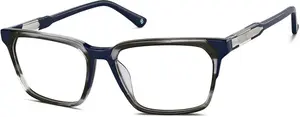Zenni Rectangle Full Rim Frame Glasses - Gray