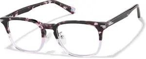 Zenni Rectangle Full Rim Frame Eyeglasses Lavender Tortoiseshell