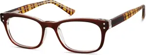 Zenni Rectangle Full Rim Frame Eyeglasses Maroon