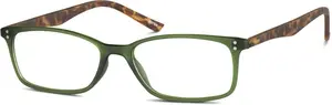 Zenni Rectangle Full Rim Frame Eyeglasses Moss