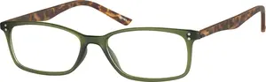 Zenni Rectangle Full Rim Plastic Frame Eyeglasses - Moss