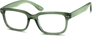 Zenni Rectangle Full Rim Frame Eyeglasses Pine