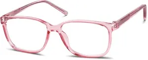 Zenni Rectangle Full Rim Plastic Frame Eyeglasses Pink
