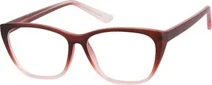 Zenni Rectangle Full Rim Frame Eyeglasses Raspberry