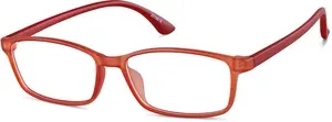 Zenni Rectangle Full Rim Plastic Frame Eyeglasses Red