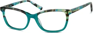 Zenni Rectangle Full Rim Frame Eyeglasses Teal