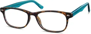 Zenni Rectangle Full Rim Plastic Frame Eyeglasses Tortoiseshell