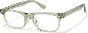 Zenni Rectangle Full Rim Plastic Frame Eyeglasses - Translucent Green