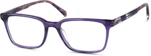 Zenni Rectangle Full Rim Frame Eyeglasses Violet