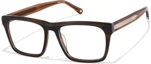 Zenni Square Full Rim Eyeglasses Brown Horn