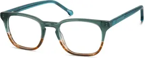 Zenni Square Full Rim Eyeglasses Emerald/copper