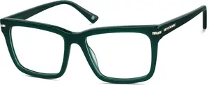 Zenni Square Full Rim Eyeglasses Evergreen