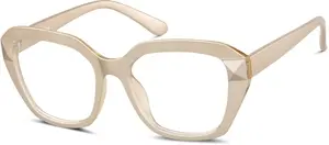 Zenni Square Full Rim Eyeglasses Gold