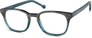 Zenni Square Full Rim Eyeglasses Gray/blue