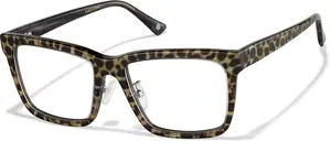 Zenni Square Full Rim Eyeglasses Leopard Print