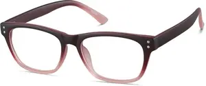 Zenni Square Full Rim Eyeglasses Maroon