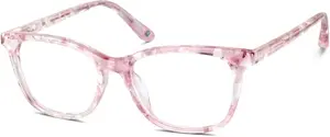 Zenni Square Full Rim Eyeglasses Pink Marble