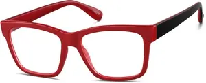 Zenni Square Full Rim Eyeglasses Red