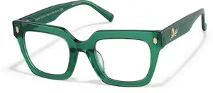Zenni Square Full Rim Eyeglasses Transparent Green