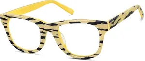 Zenni Square Full Rim Eyeglasses Yellow Tiger