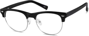 Zenni Retro Browline Full Rim Frame Eyeglasses - Black