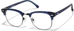 Zenni Retro Browline Full Rim Frame Eyeglasses - Blue