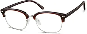 Zenni Retro Browline Full Rim Frame Eyeglasses - Brown