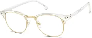 Zenni Retro Browline Full Rim Frame Eyeglasses - Clear