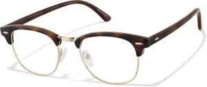 Zenni Retro Browline Full Rim Frame Eyeglasses - Tortoiseshell